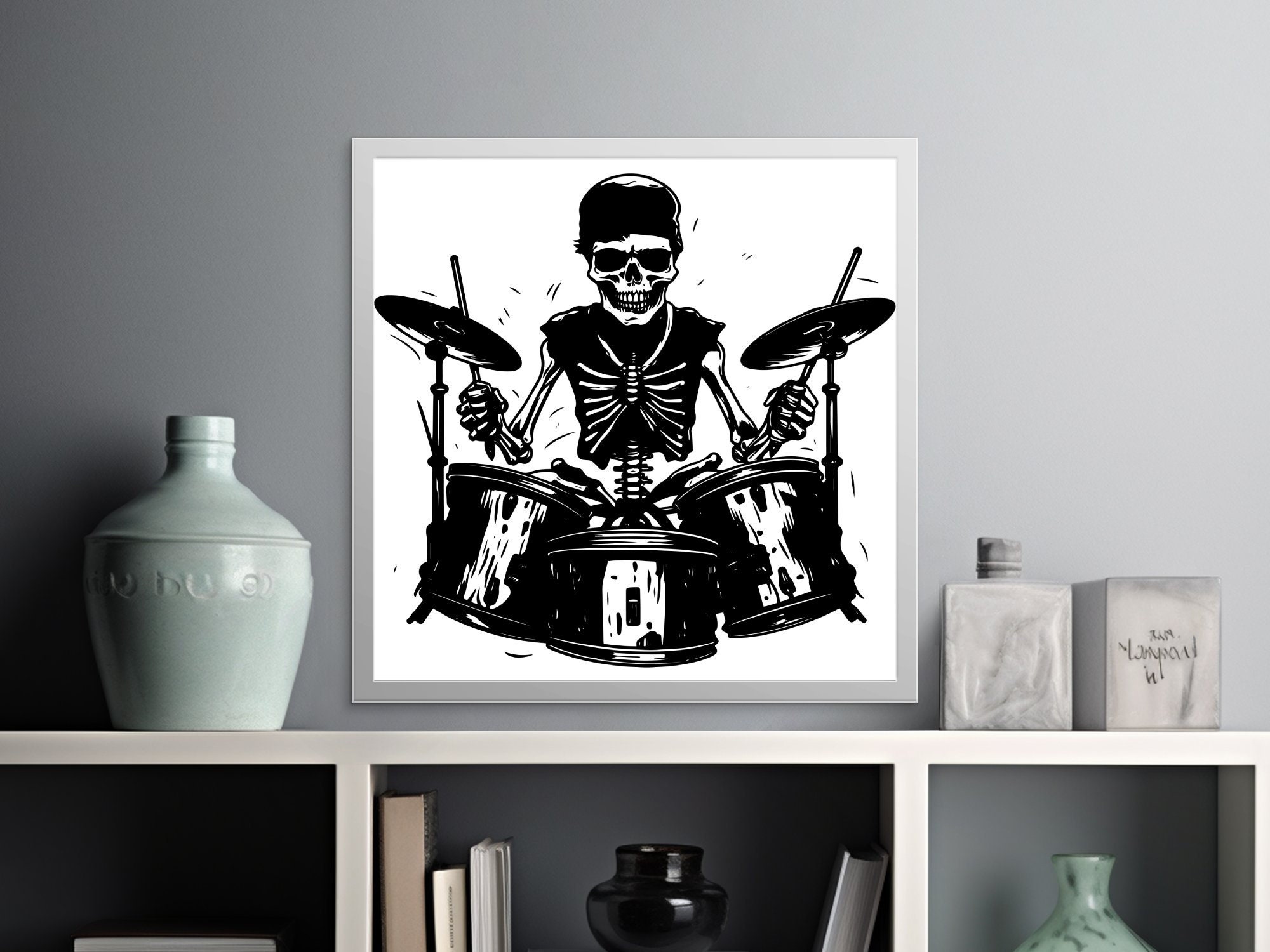DRUM SET SKELETON Svg, Drum Set Skeleton Svg Files for Cricut, Skeleton ...