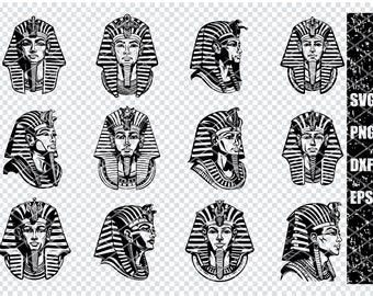 Pharaoh King of Egypt Svg, Ramses Tut Tutankhamun Eps, Egyptian Svg ...