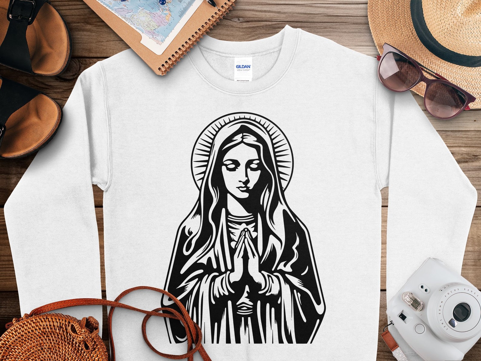 VIRGIN MOTHER MARY Statue Svg, Mother Mary Statue Svg Files for Cricut ...