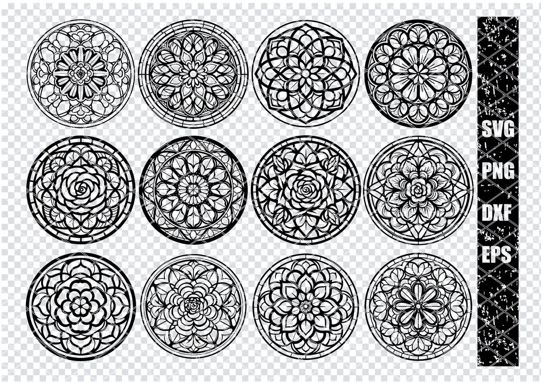 GOTHIC ROSE WINDOW Svg, Round Rose Window Svg Files for Cricut ...
