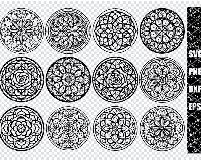 Notre Dame Southern Rose Window – Layered Laser Cut File (SVG, AI, DWG ...