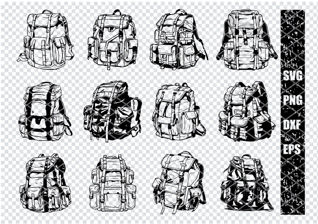 HIKING BACKPACK SVG, Outdoor Trek Bag Svg Files for Cricut, Outdoor ...