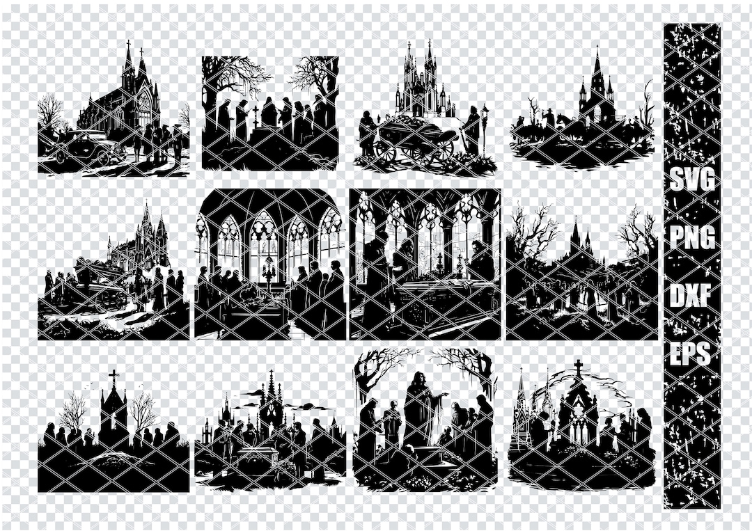 MEDIEVAL FUNERAL SVG, Gothic Burial Svg Files for Cricut, Cemetery ...