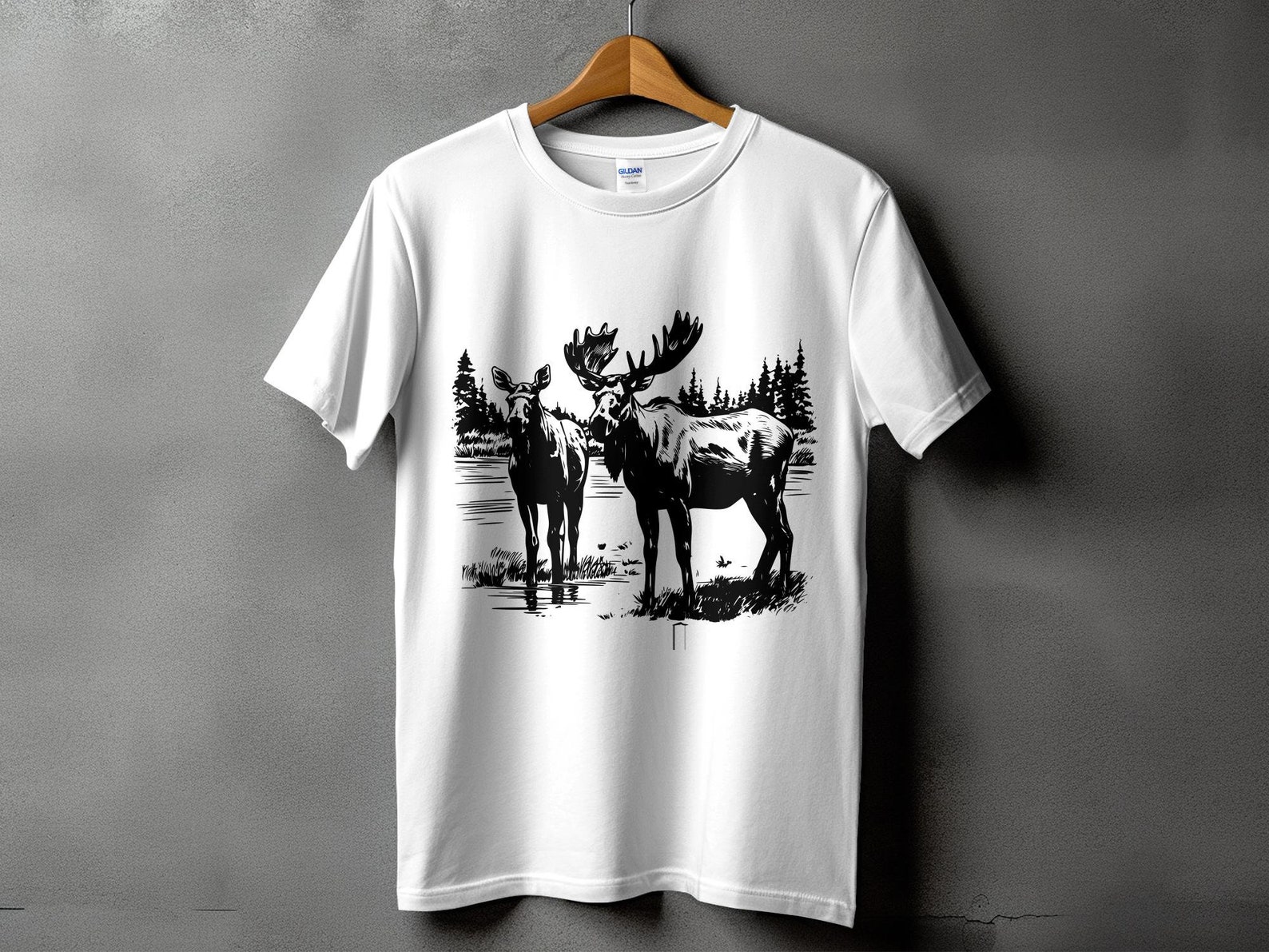 Wild Moose Couple Svg, Wild Moose Bull Lake Svg Files for Cricut, Moose ...