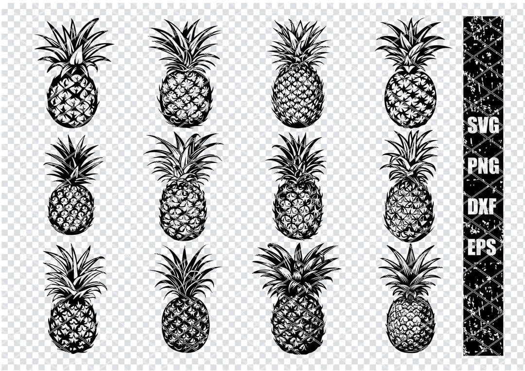 Pineapple SVG Cut File, Tropical Fruit Clipart, Cricut Silhouette File ...
