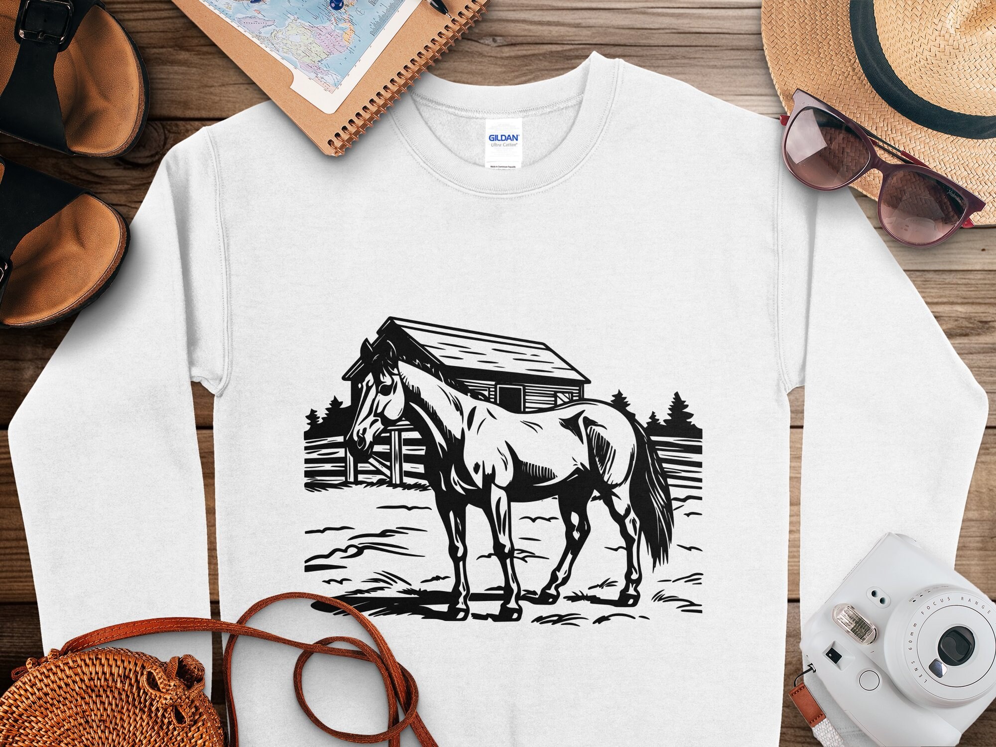 RUSTIC BARN HORSE Svg, Horse Farm Barn Svg Files for Cricut, Horse ...