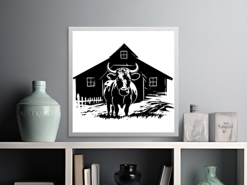 CATTLE BARN SVG, Bovine Ranch Svg Files for Cricut, Heifer Cow Clipart ...