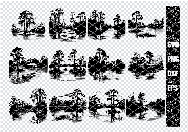 CADDO LAKE SWAMP Svg, Caddo Bald Cypress Tree Svg Files for Cricut ...