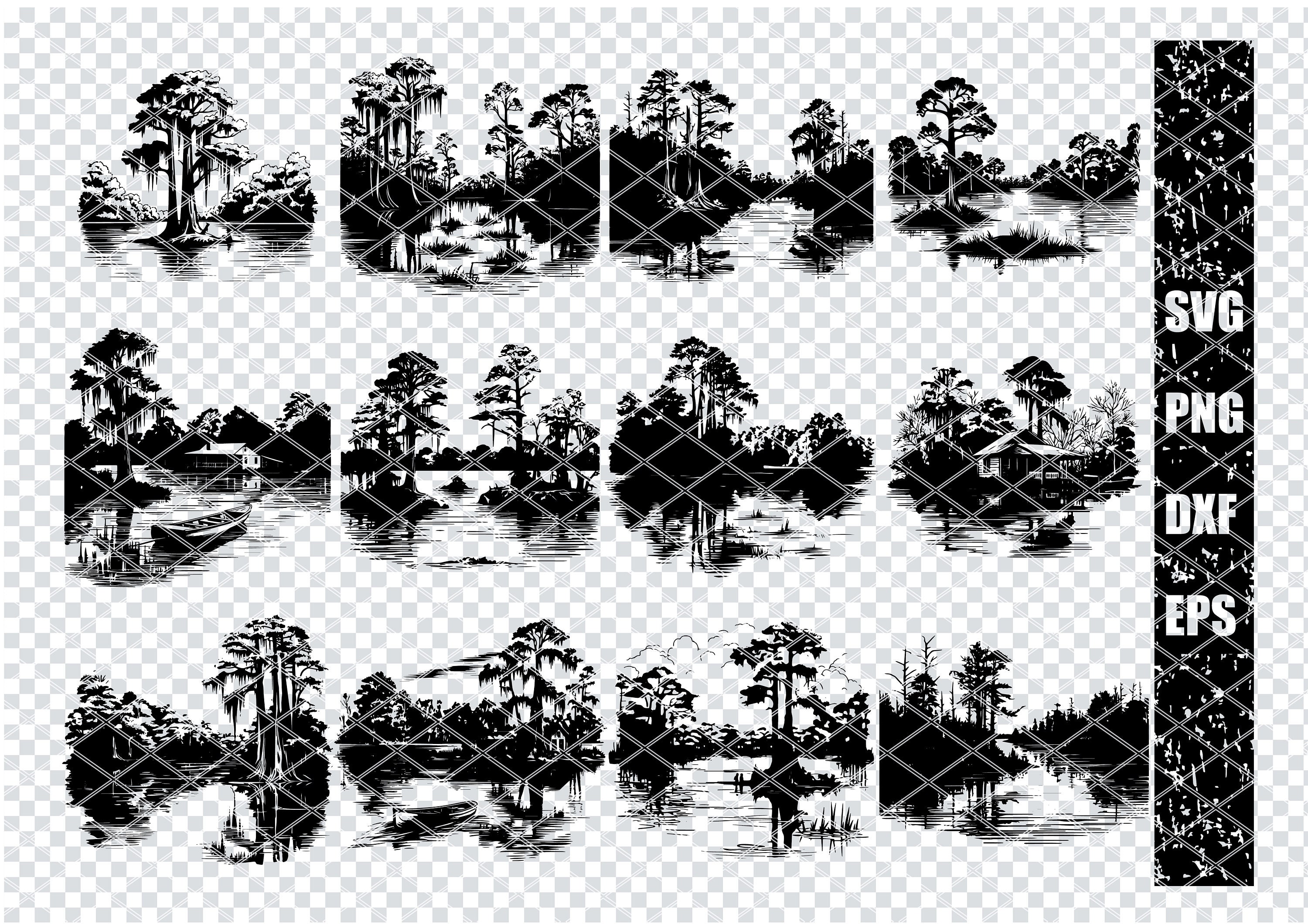 CADDO LAKE SWAMP Svg, Caddo Bald Cypress Tree Svg Files for Cricut ...