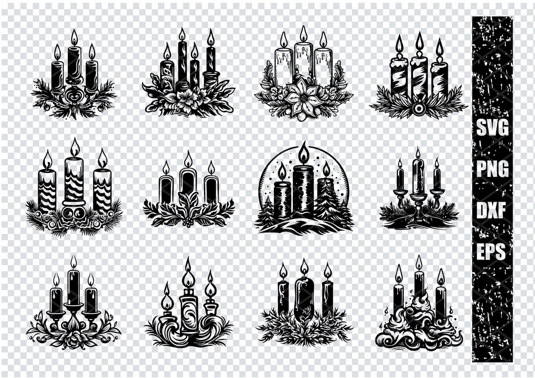 CHRISTMAS HOLIDAY CANDLES Svg, Christmas Candles Svg Files for Cricut ...