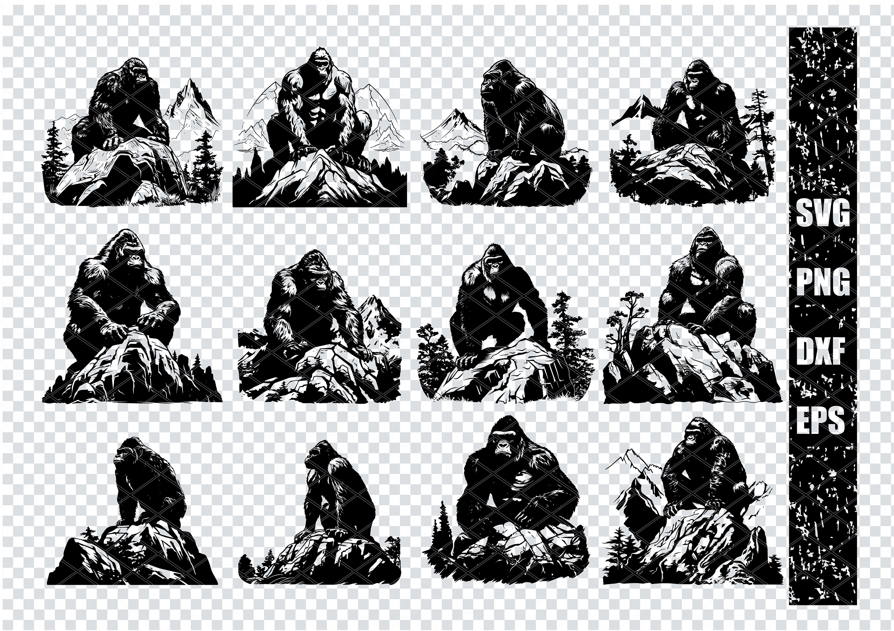 SILVERBACK GORILLA SVG, Silverback Gorilla Svg Files for Cricut ...