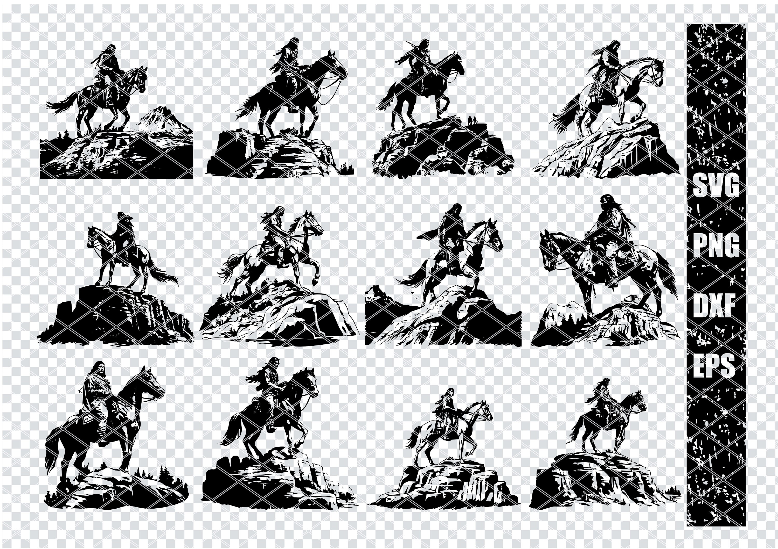 NATIVE AMERICAN SVG, Native Tribal Horseman Svg Files for Cricut ...
