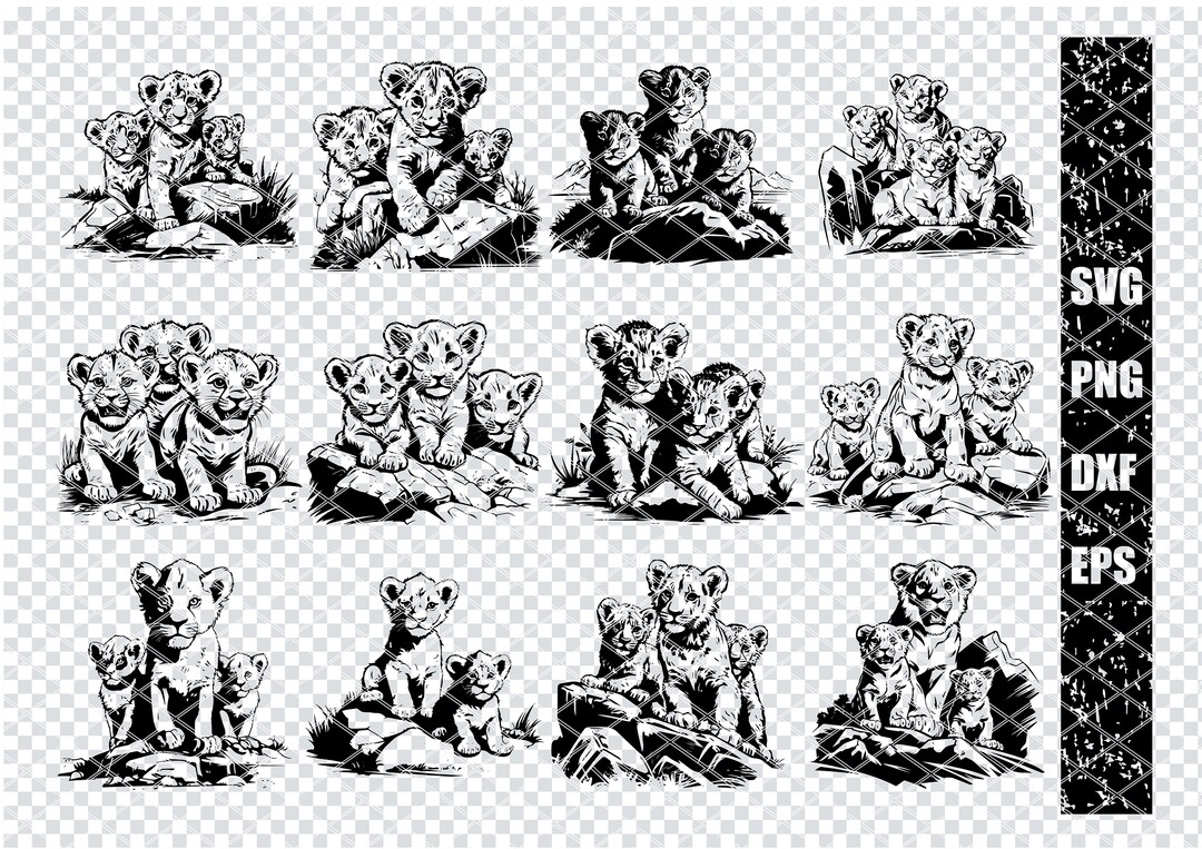 BABY LION CUBS Svg, Cute Baby Lion Cub Svg Files for Cricut, Adorable ...