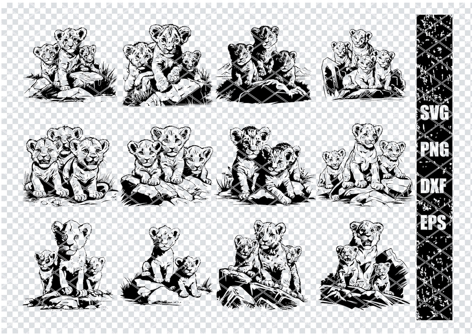 BABY LION CUBS Svg, Cute Baby Lion Cub Svg Files for Cricut, Adorable ...