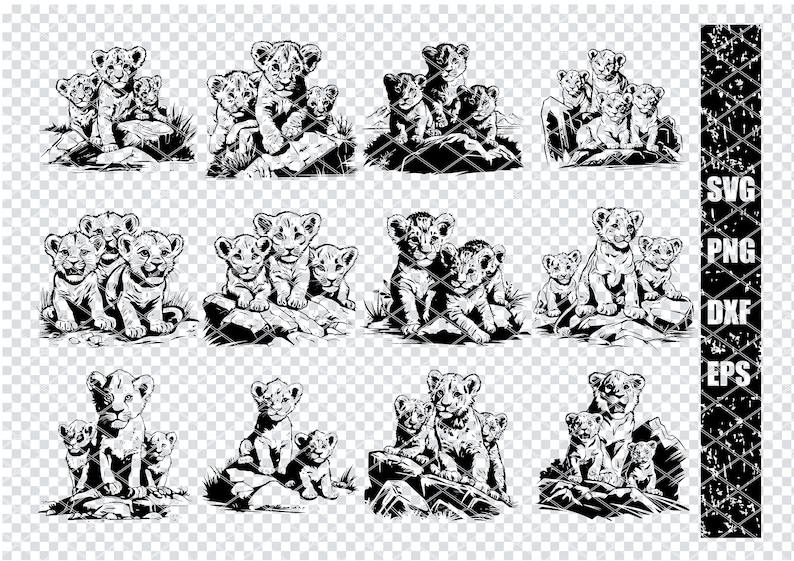 BABY LION CUBS Svg, Cute Baby Lion Cub Svg Files for Cricut, Adorable ...