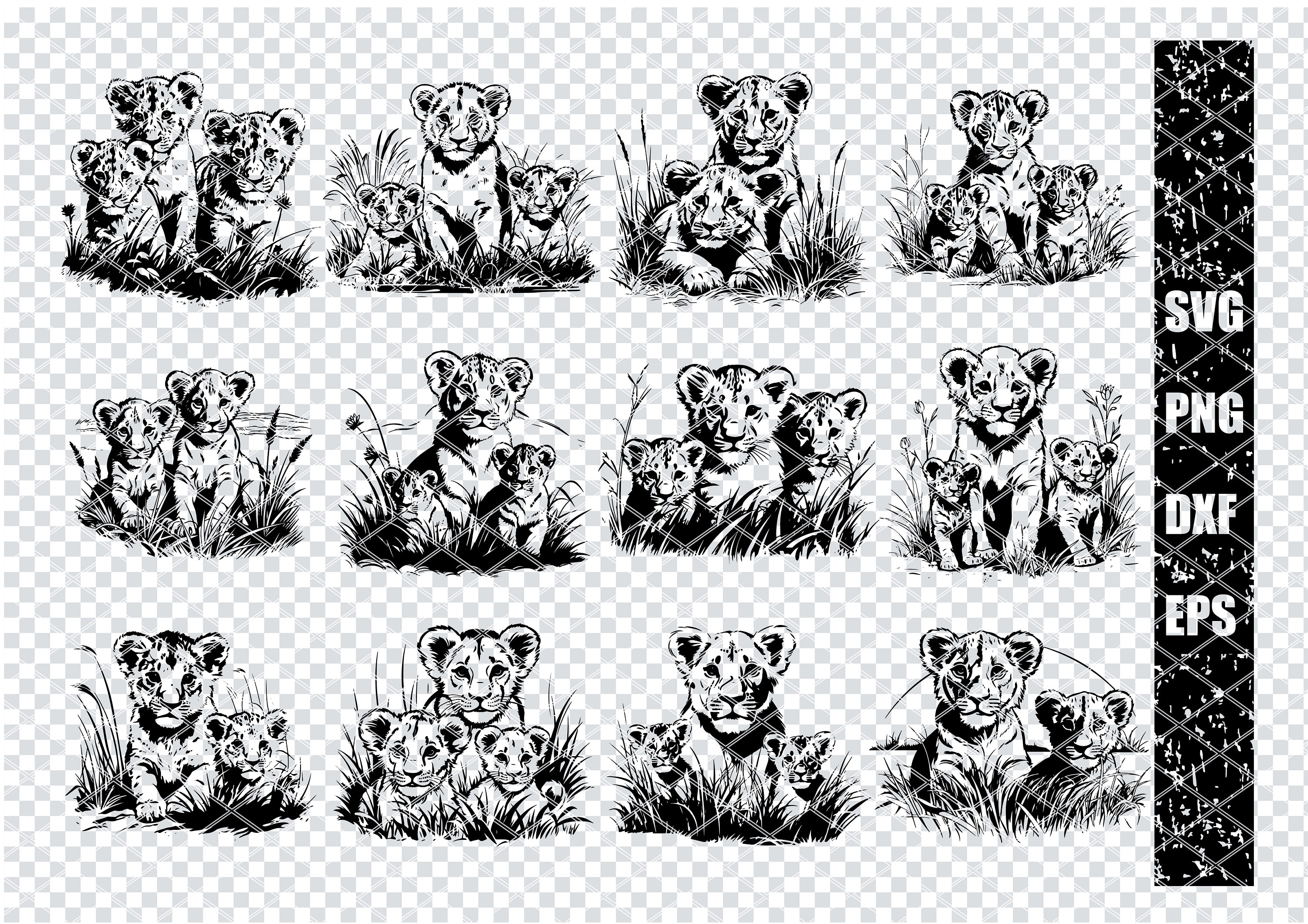 BABY LION CUBS Svg, Cute Baby Lion Cub Svg Files for Cricut, Adorable ...
