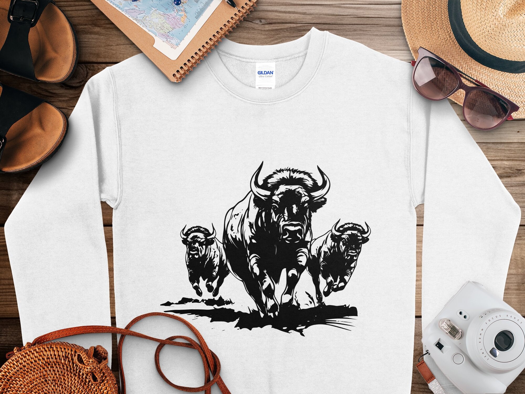 AMERICAN BISON CHARGE Svg, Buffalo Gallop Svg Files for Cricut, Bison ...
