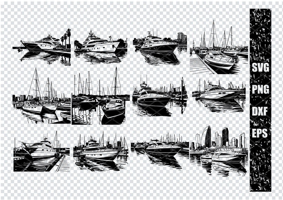 YACHT in PORT SVG, Luxury Yacht Svg Files for Cricut, Luxury Yacht Svg ...