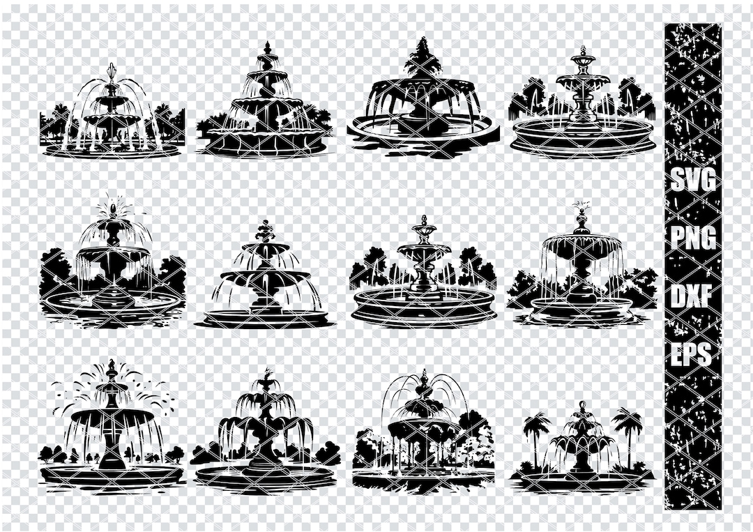 MEDIEVAL FOUNTAIN SVG, Stone Fountain Sculpture Svg Files for Cricut ...