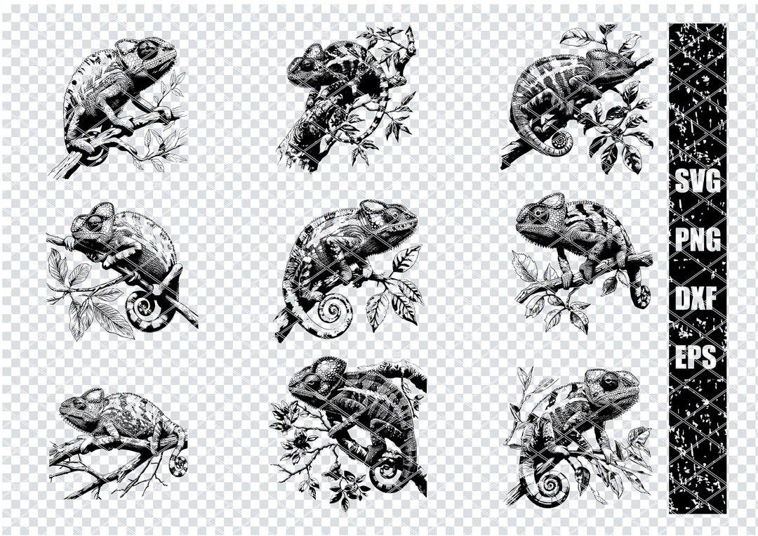 CHAMELEON SVG, CHAMELEON Svg Files for Cricut, Chameleon Clipart, Laser ...