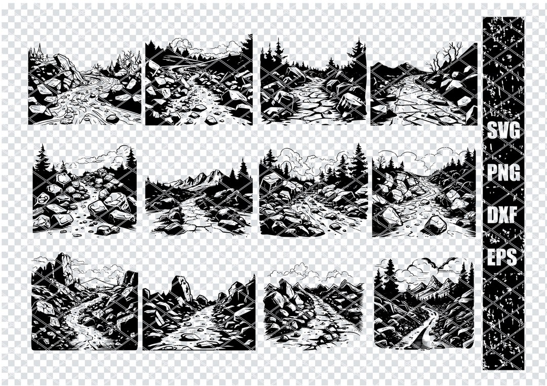 ROCKY OFF ROAD Svg, Unpaved Gravel Path Svg Files for Cricut, Rocky ...