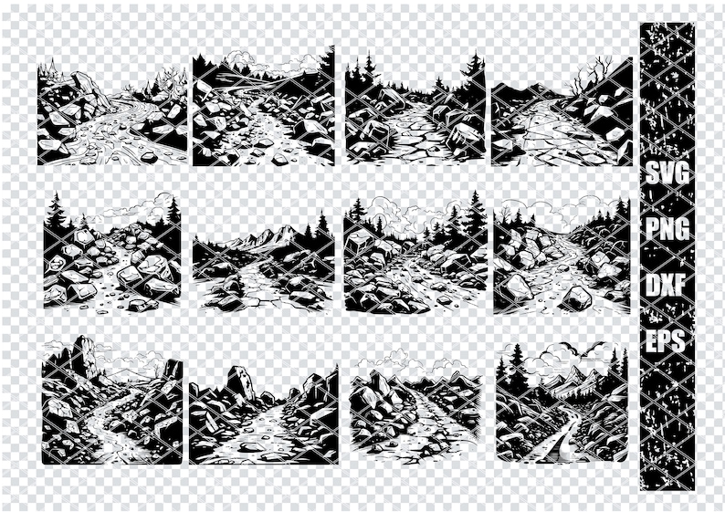 ROCKY OFF ROAD Svg, Unpaved Gravel Path Svg Files for Cricut, Rocky ...