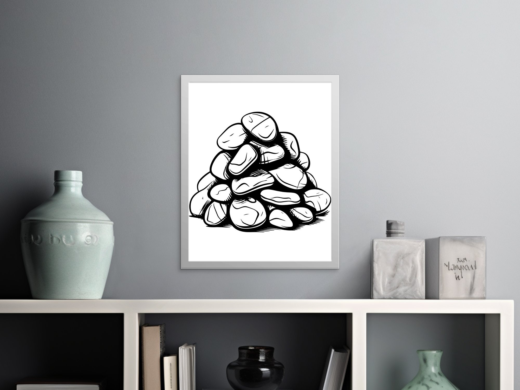 PEBBLES PILE SVG, Smooth Gravel Pile Svg Files for Cricut, River ...