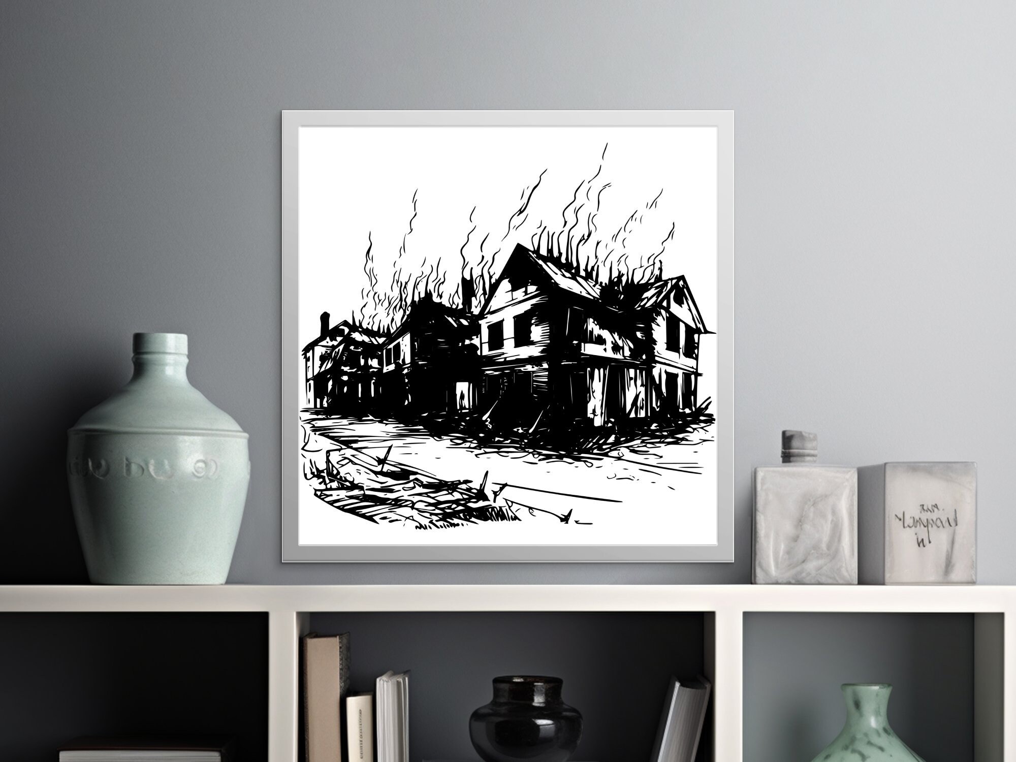 WILDFIRE BURNED HOUSE Svg, Fire Destroyed House Svg Files for Cricut ...