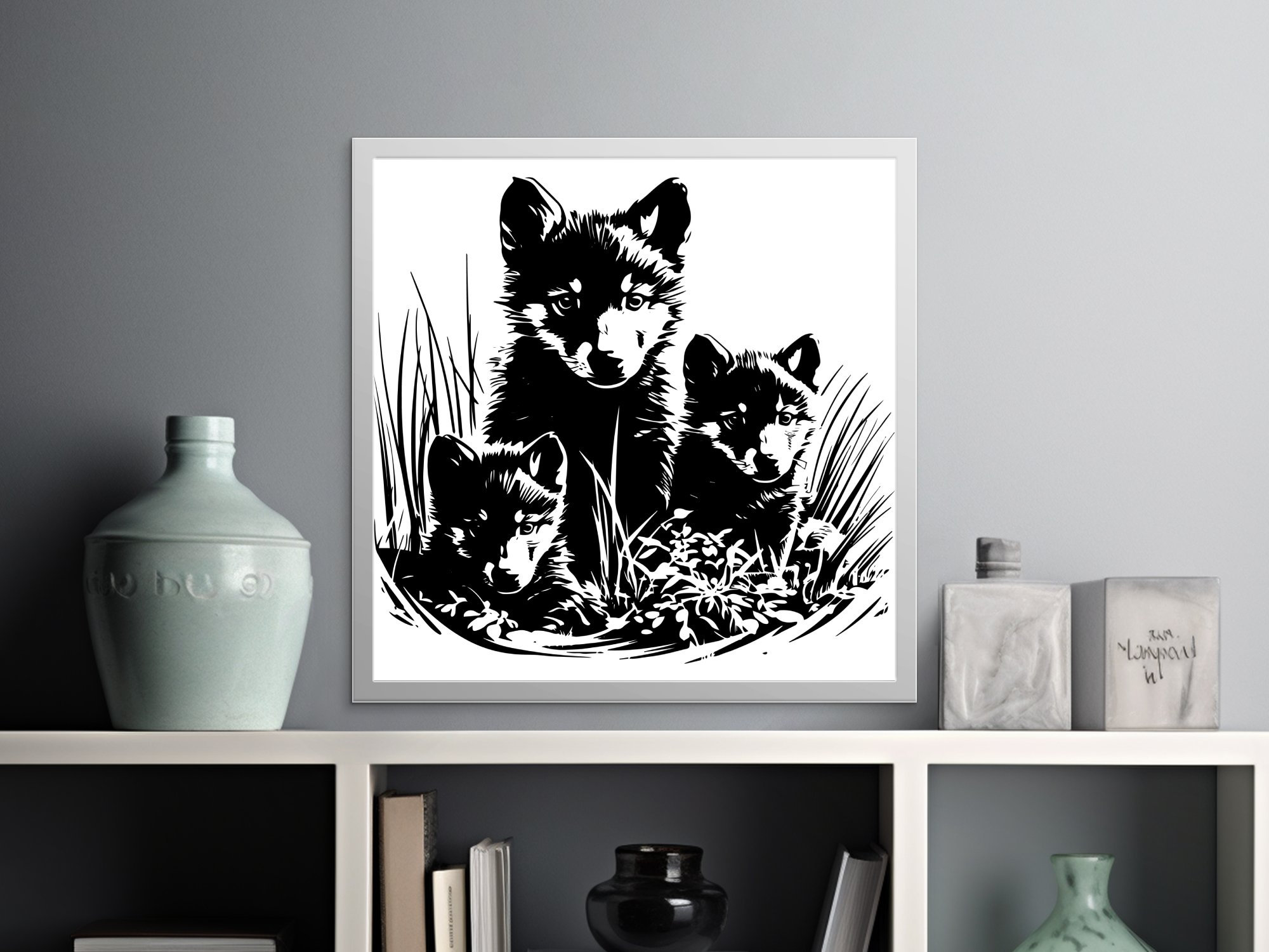 CUTE WOLF CUBS Svg, Cute Baby Wolf Cub Svg Files for Cricut, Adorable ...