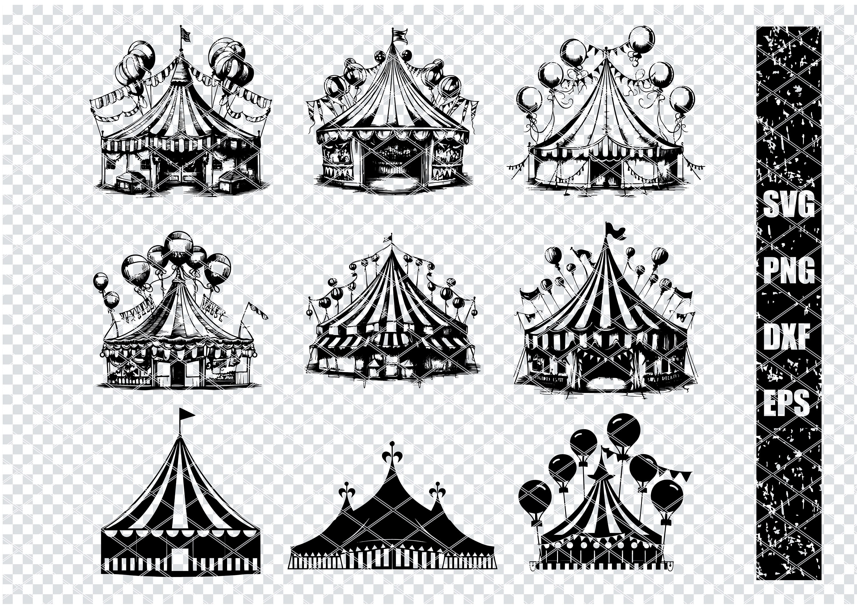CIRCUS TENT SVG, Circus Tent Svg Files for Cricut, Circus Tent Clipart ...