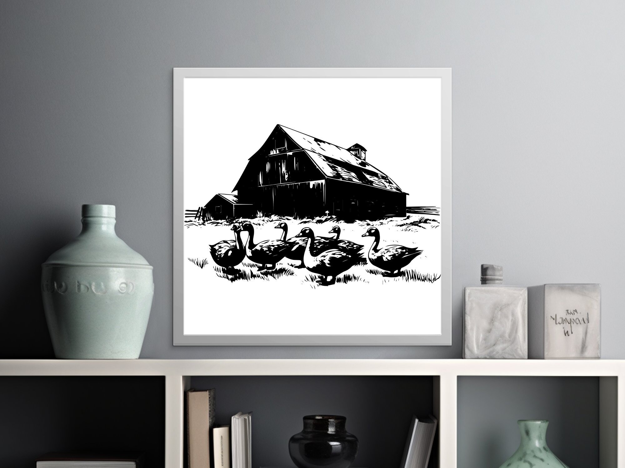 RUSTIC BARN GEESE Svg, Rustic Barn Goose Svg Files for Cricut, Old Farm ...