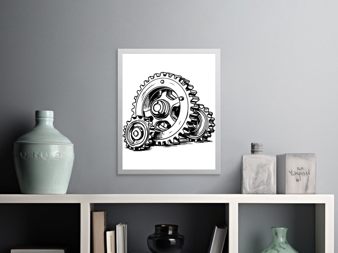 MECHANICAL GEARS SVG, Gears System Svg Files for Cricut, Gear Component ...