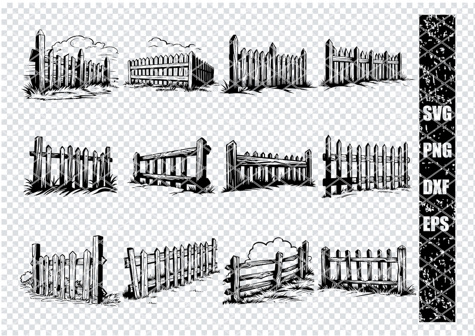 WOODEN TIMBER FENCE Svg, Wooden Fence Picket Svg Files for Cricut ...