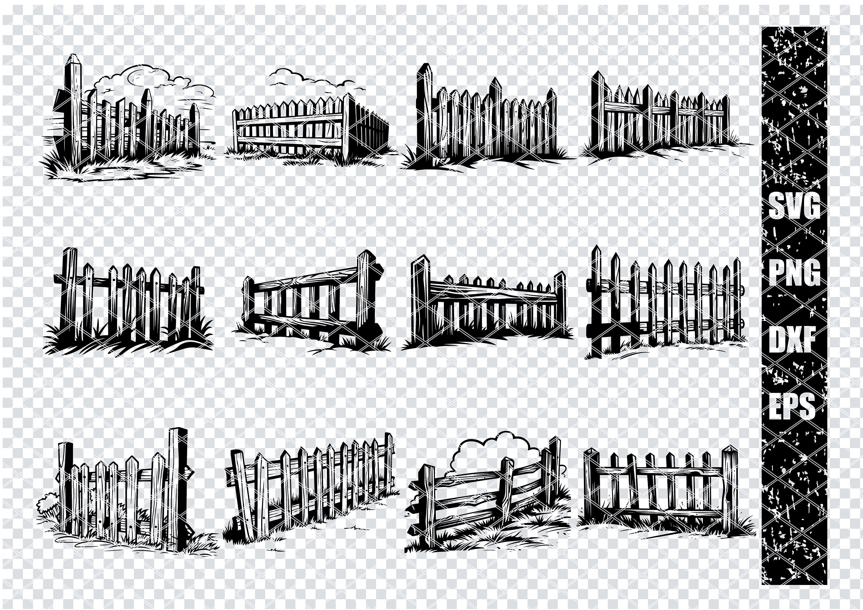 WOODEN TIMBER FENCE Svg, Wooden Fence Picket Svg Files for Cricut ...