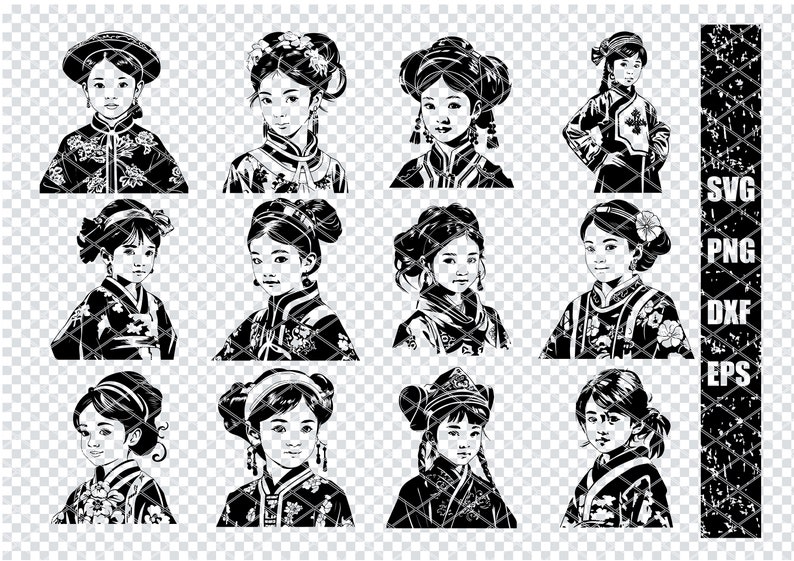 CHINESE GIRL SVG, Chinese Girl Kid Svg Files for Cricut, Chinese ...