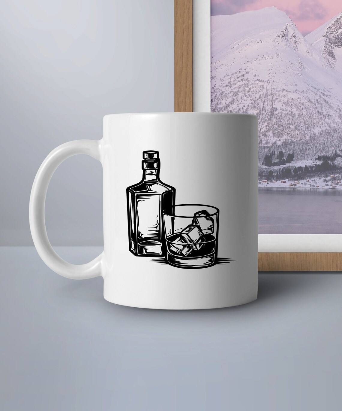 WHISKEY BOTTLE and GLASS Svg, Whiskey With Ice Svg Files for Cricut ...