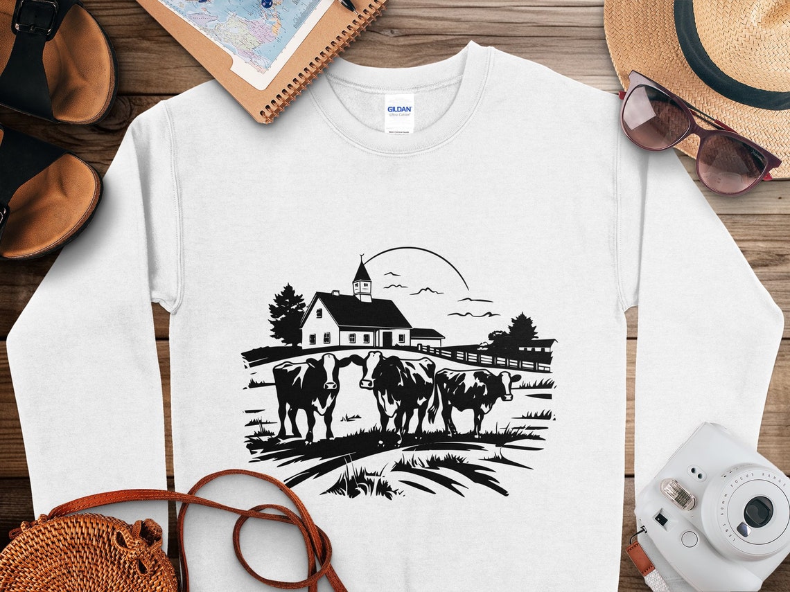 CATTLE BARN SVG, Bovine Ranch Svg Files for Cricut, Heifer Cow Clipart ...