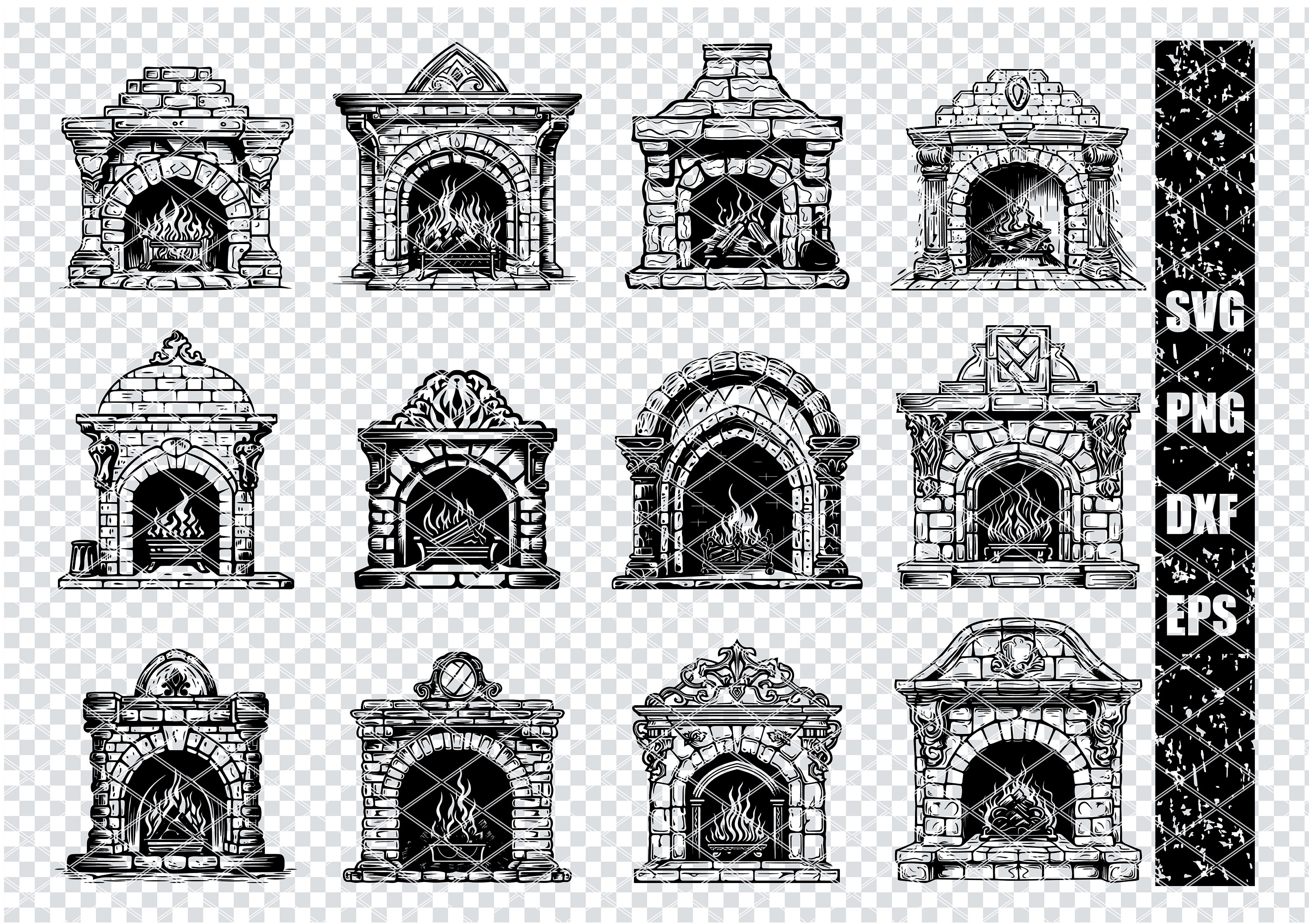 GOTHIC MEDIEVAL FIREPLACE Svg, Victorian Fireplace Svg Files for Cricut ...