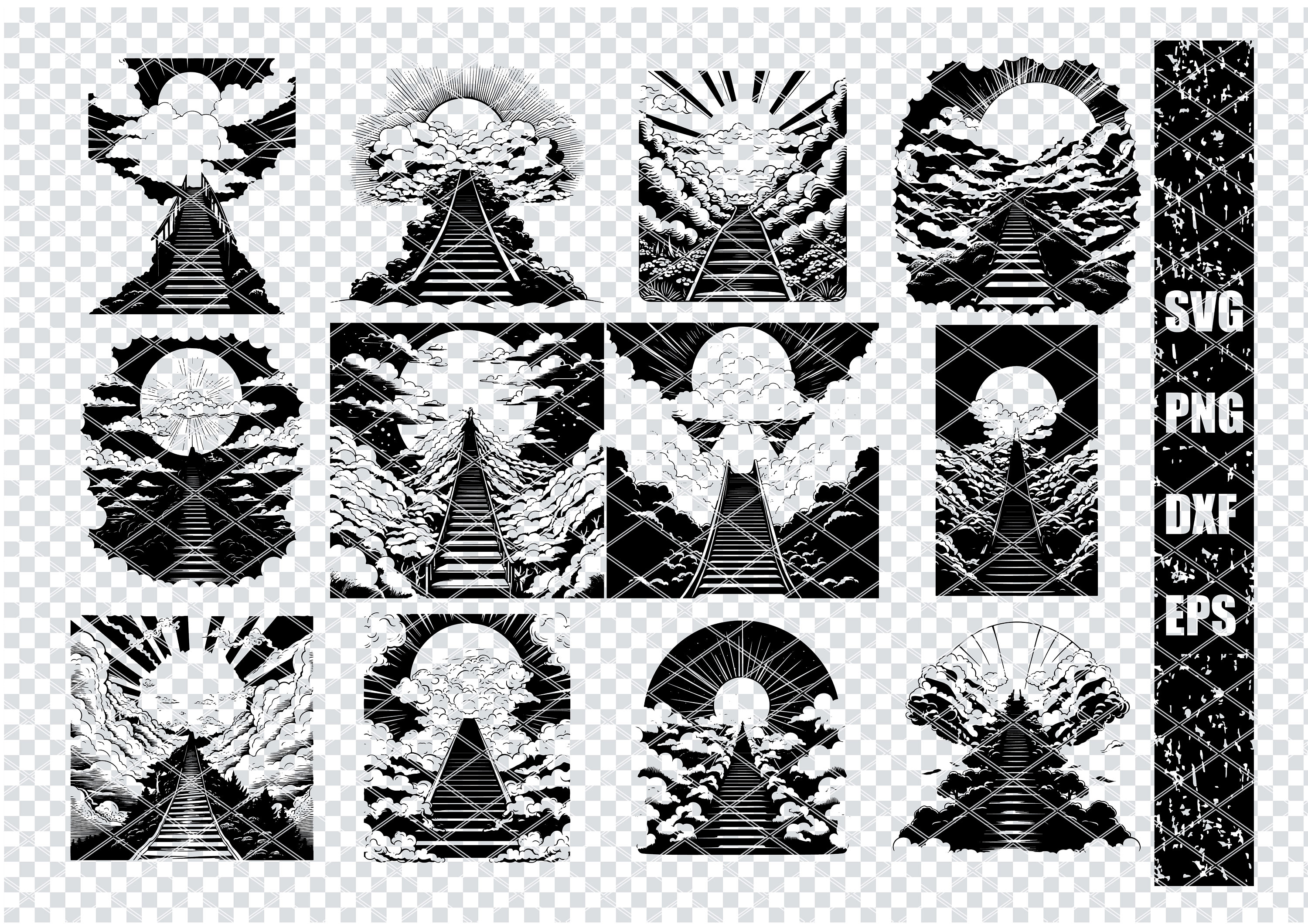 STAIRWAY to HEAVEN Svg, HEAVENLY Stairway Svg Files for Cricut, Divine ...