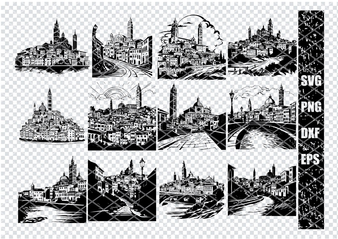 SIENA ITALY TUSCANY Svg, Italy Tuscany Scene Svg Files for Cricut ...