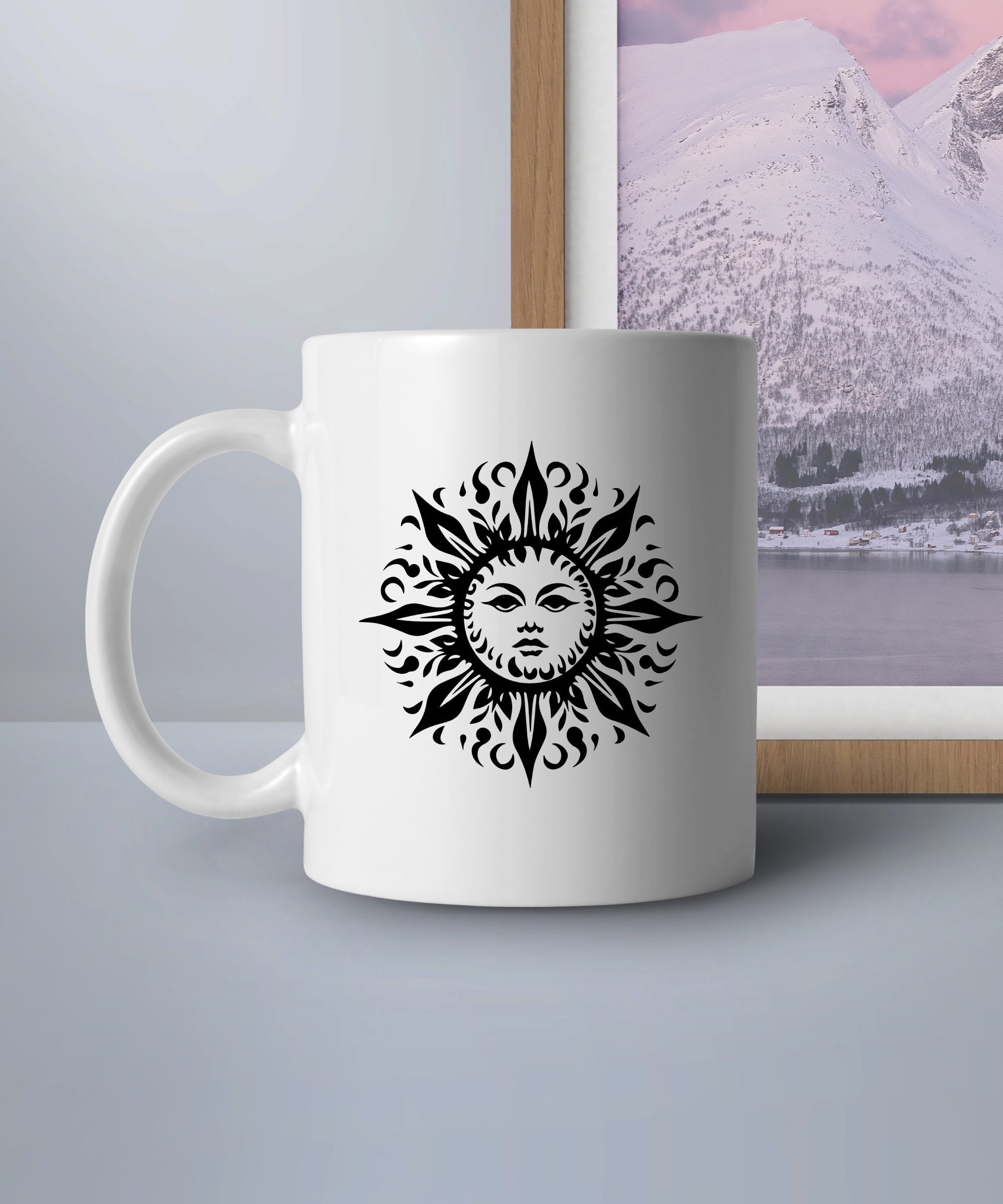 BOHO SUN FACE Svg, Boho Sun Tattoo Svg Files for Cricut, Boho Sunburst ...