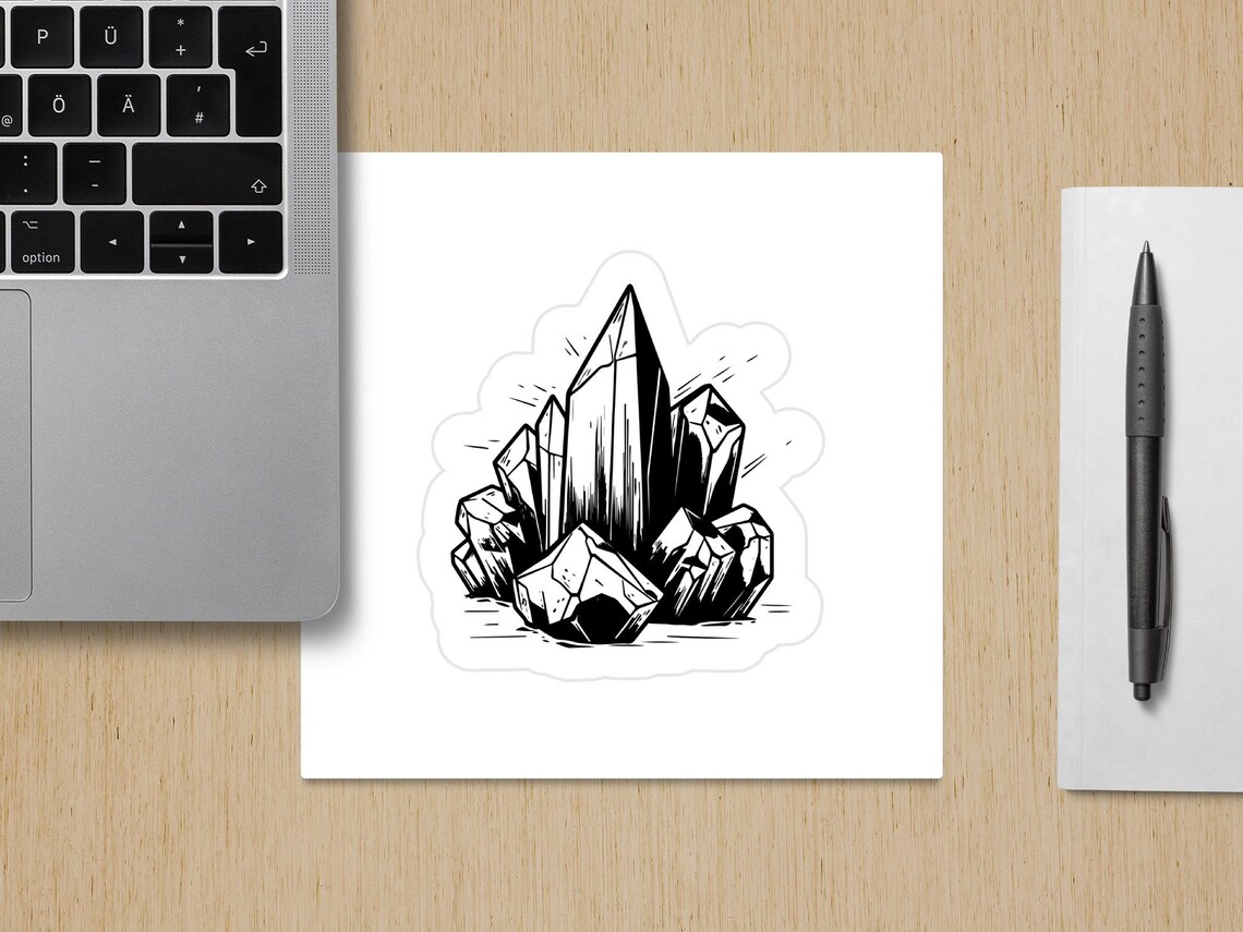 CRYSTAL MINERAL ROCK Svg, Crystal Quartz Svg Files for Cricut, Silica Mineral Gem Clipart, Laser ...