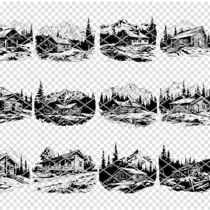 RUSTIC LOG CABIN Svg, Rustic Forest House Svg Files for Cricut ...