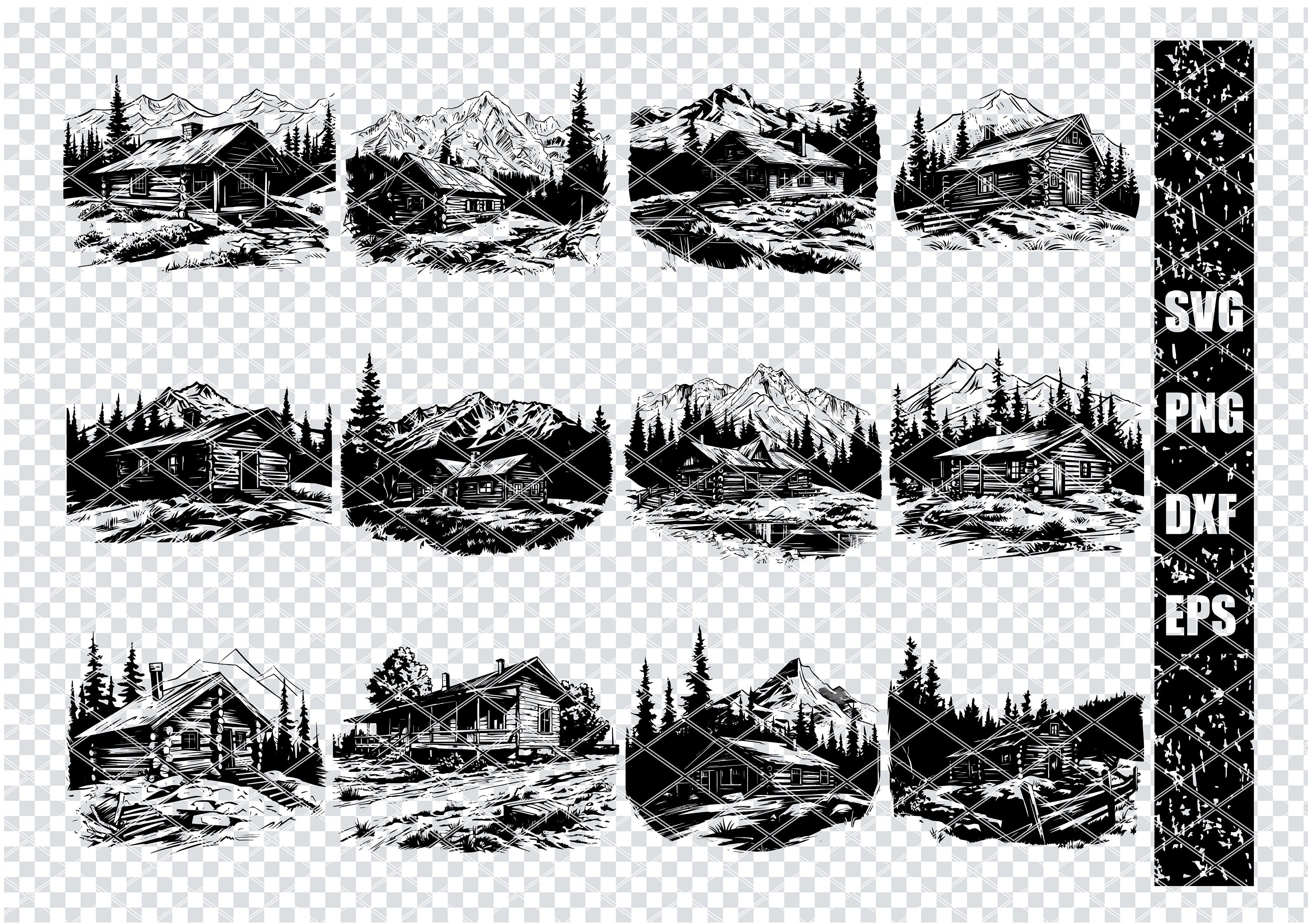 RUSTIC LOG CABIN Svg, Rustic Forest House Svg Files for Cricut ...
