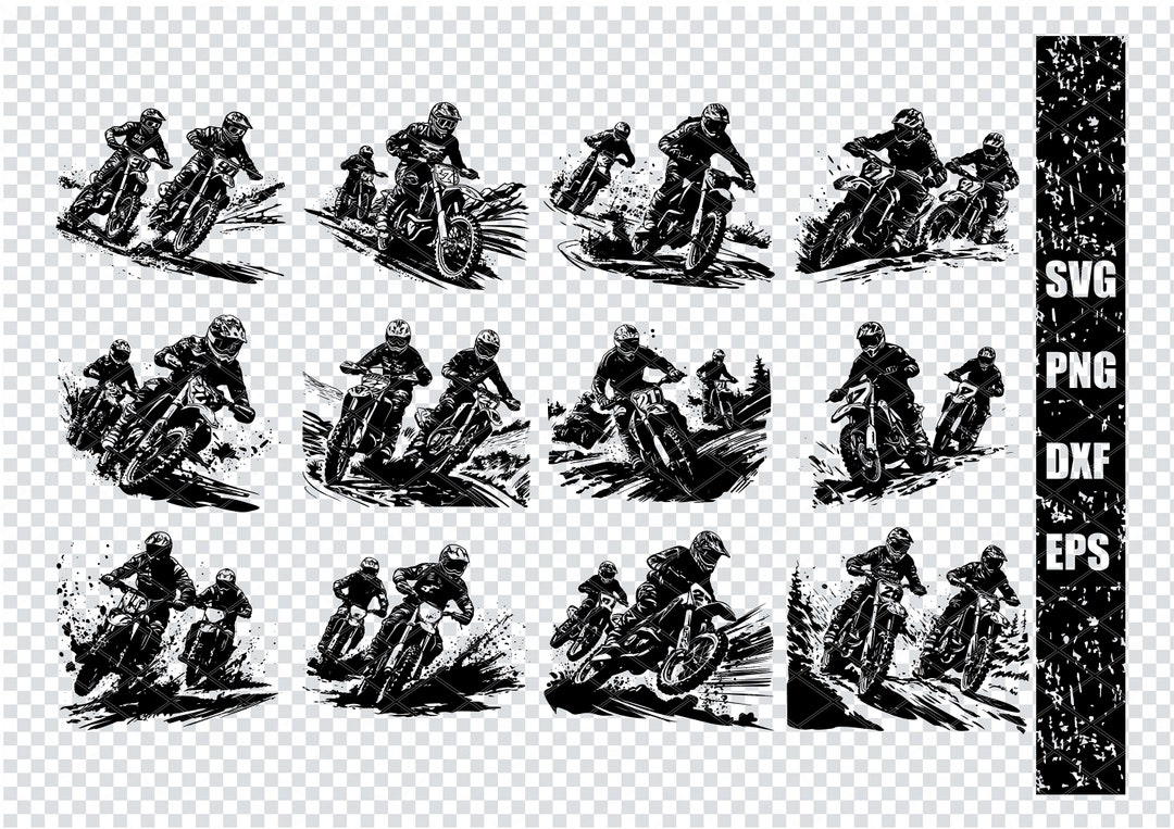 MOTOCROSS RIDERS SVG, Dirt Bike Riders Svg Files for Cricut, Off-road ...