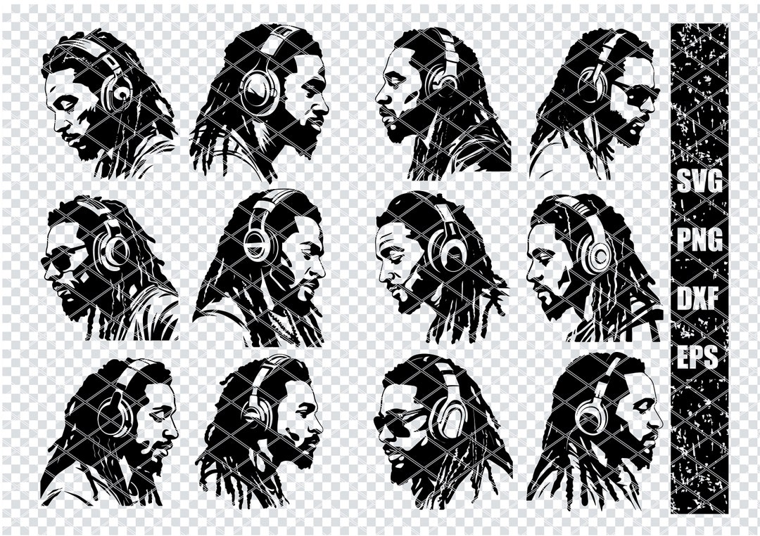 RASTAFARIAN MAN With HEADPHONES Svg, Reggae Man Svg Files for Cricut ...