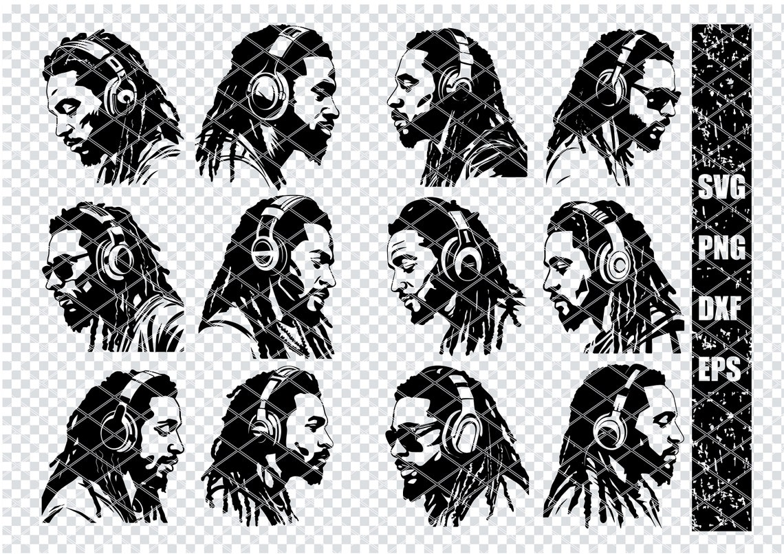 RASTAFARIAN MAN With HEADPHONES Svg, Reggae Man Svg Files for Cricut ...