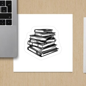 BOOK STACK TOWER Svg, Book Pile Svg Files for Cricut, Library Book ...