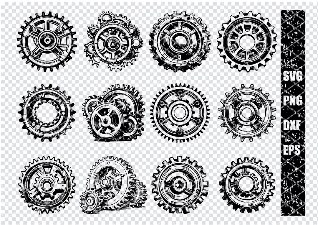 MECHANICAL GEARS SVG, Gears System Svg Files for Cricut, Gear Component ...