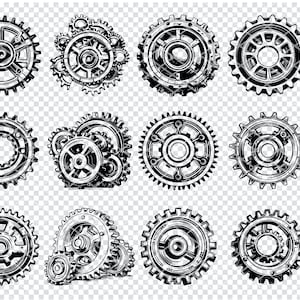MECHANICAL GEARS SVG, Gears System Svg Files for Cricut, Gear Component ...